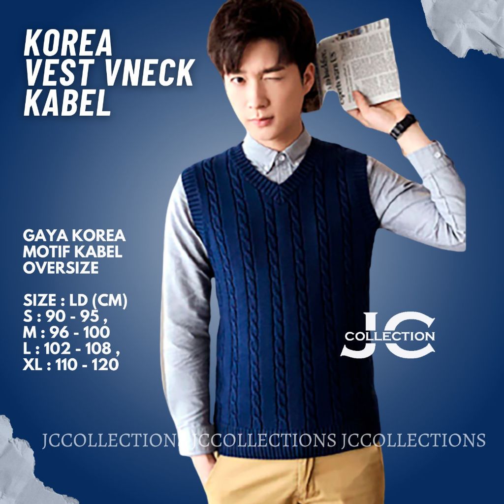 Jual Rompi Kepang / Vest Rajut Kabel Motif / Vest Knit Rajut Korea ...