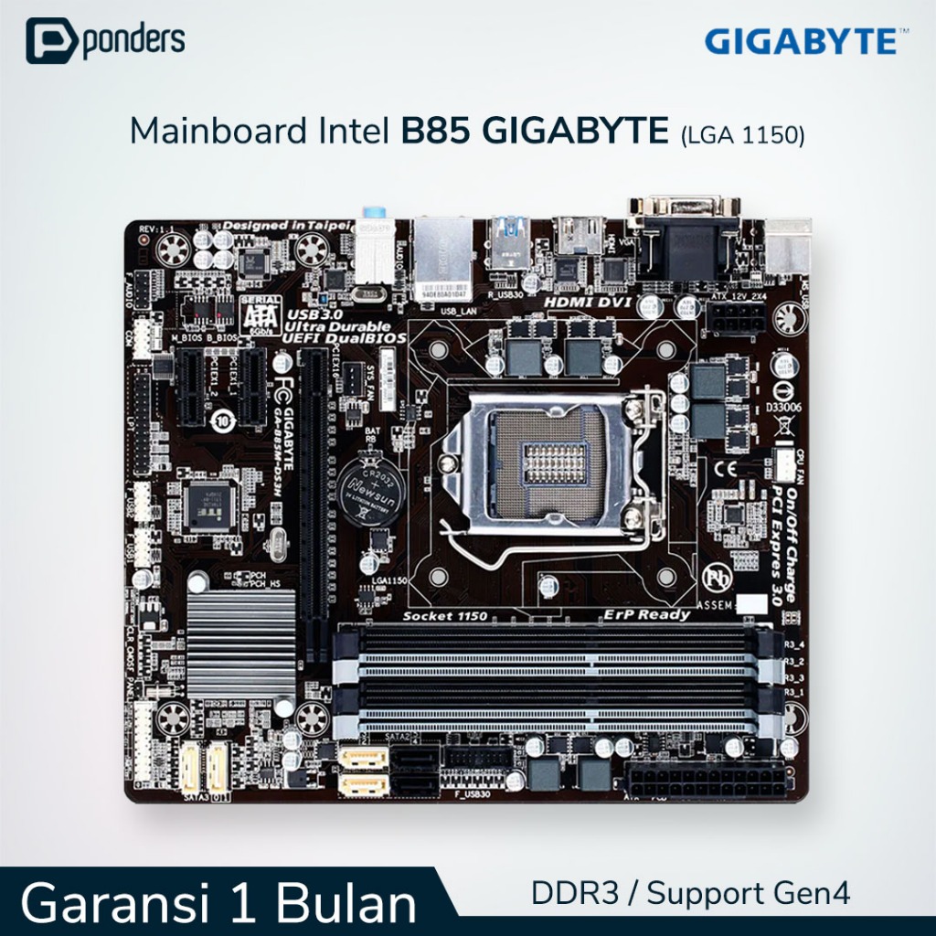 Jual Mainboard Intel Gigabyte B85 LGA 1150 DDR3 Support Gen4 | Shopee ...
