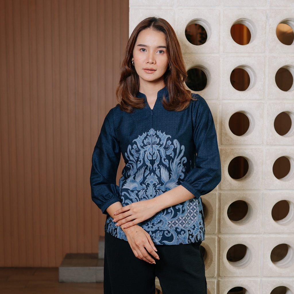 Jual Hadinata Batik Wanita Superfine Blouse Dinea Davanka | Shopee ...