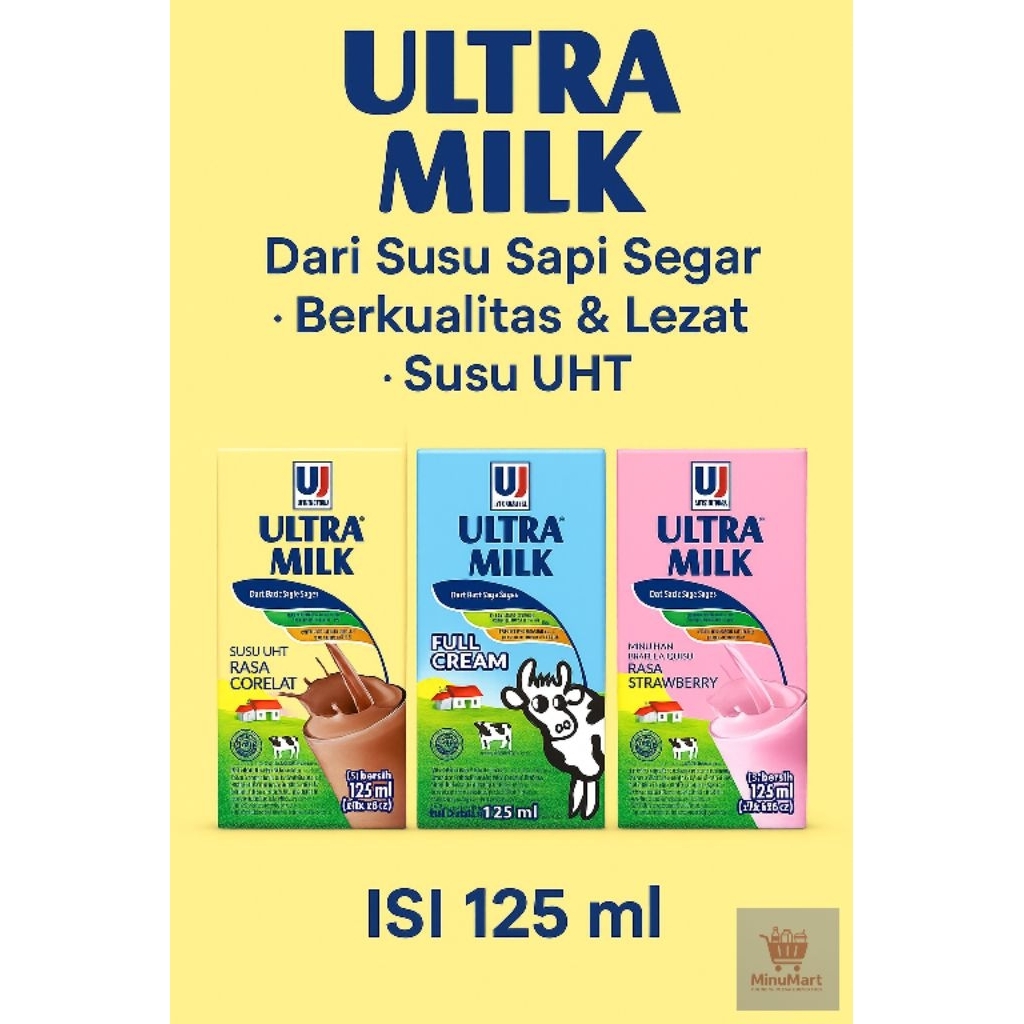 Jual READY susu ultra milk 125ml satu dus isi 40 kotak grosir stoberi ...