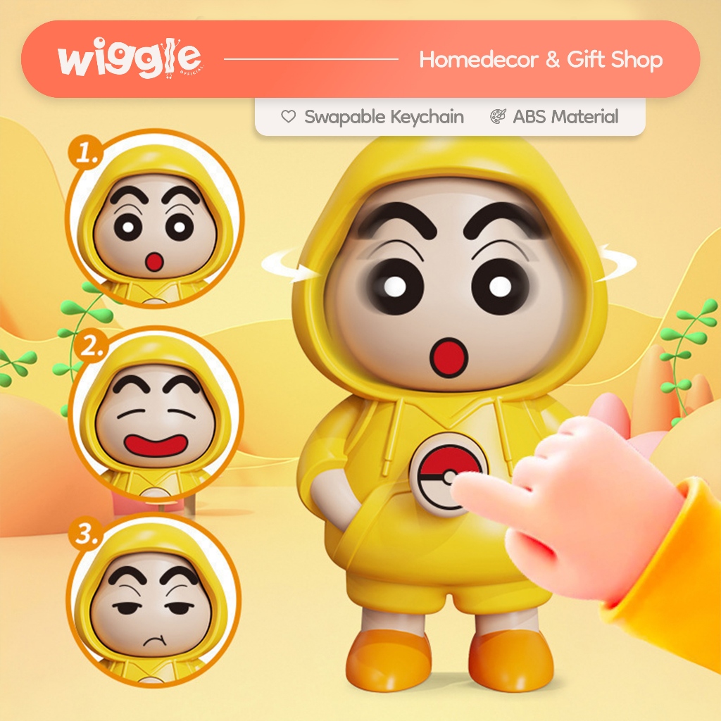 Jual Wiggle Shinchan Keychain Pokemon Face Transform Crayon Sinchan ...