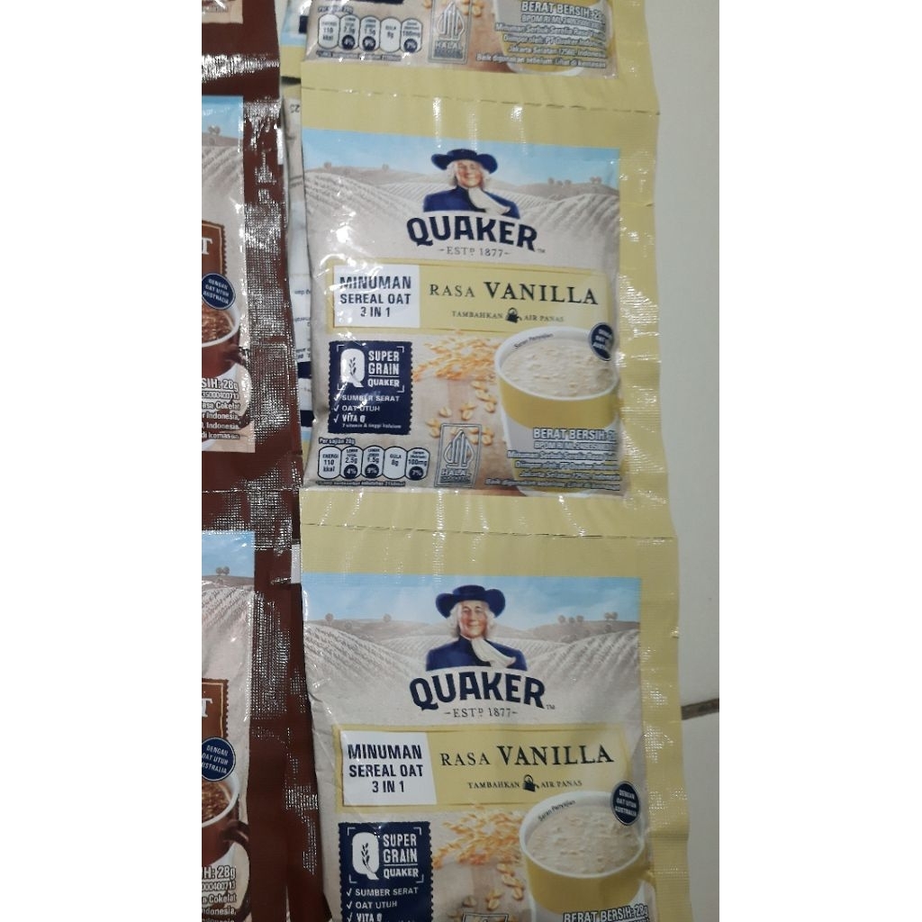 Jual QUAKER OATMEAL SACHET 3IN1 28gr VANILA ISI 5 SACHET | Shopee Indonesia