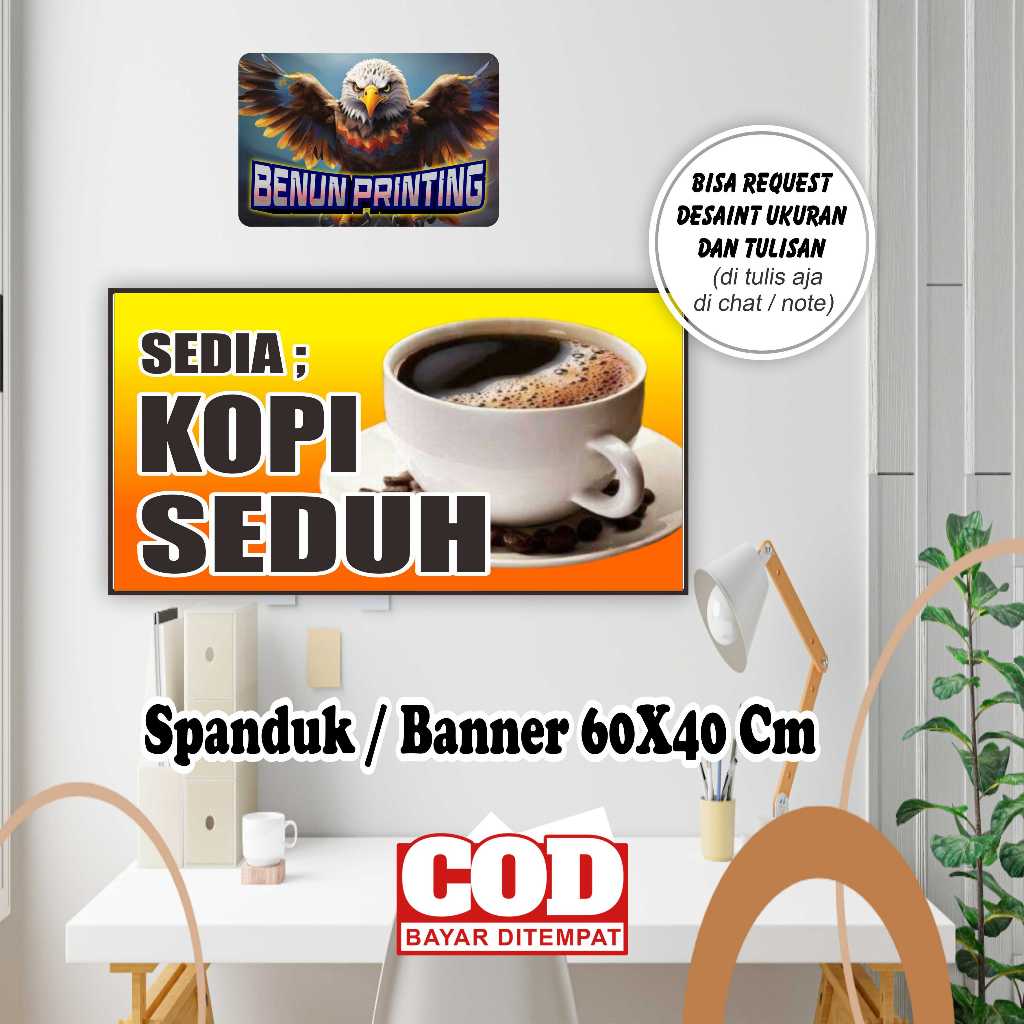 Jual Spanduk Banner 60x40 Sedia Kopi Simpel Bisa Request Desain ...