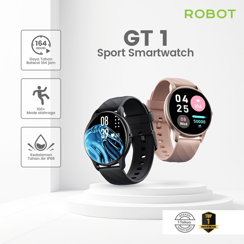 Jual ROBOT Smartwatch GT 1 Smartwatch Aluminium Alloy 1.32 Inch ...