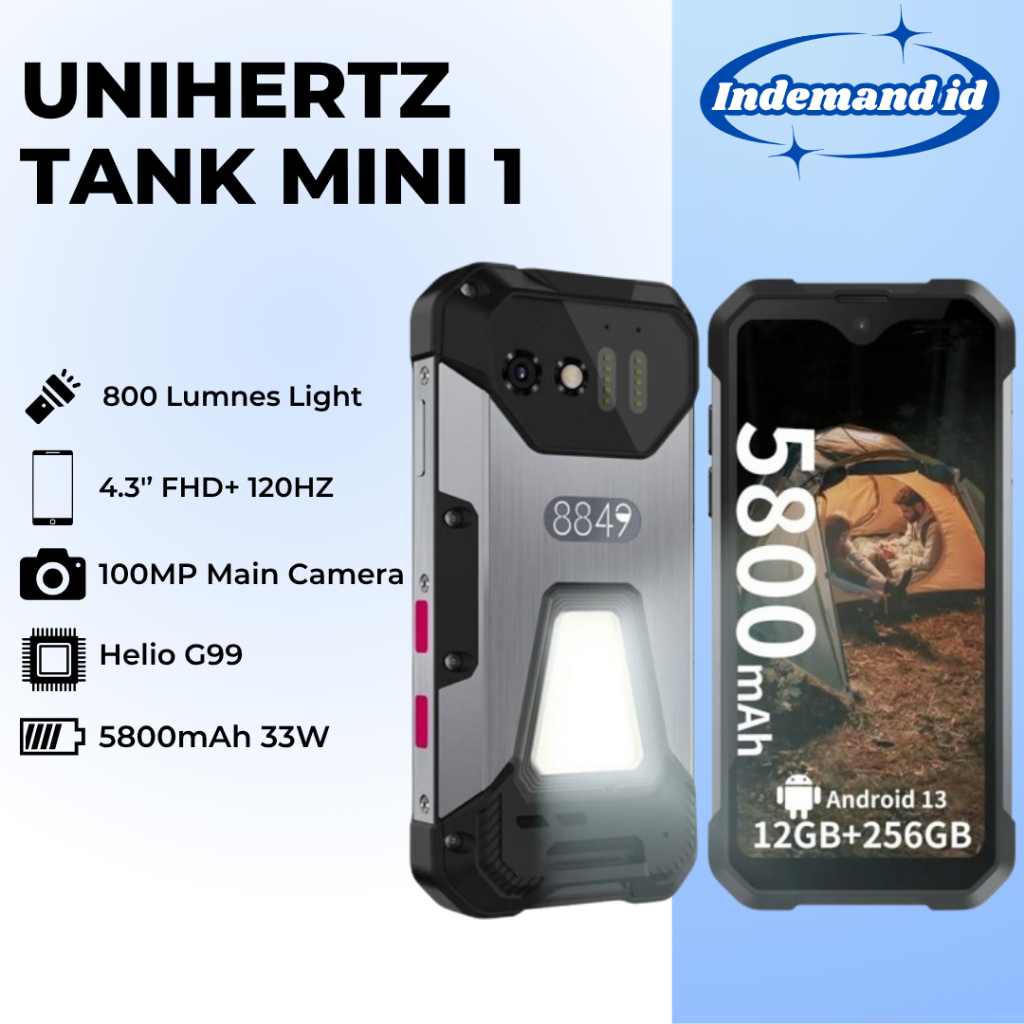 Jual Unihertz Tank Mini 1 8GB 256GB 5800mAh 4.3" 100MP Android 13 IP168 ...