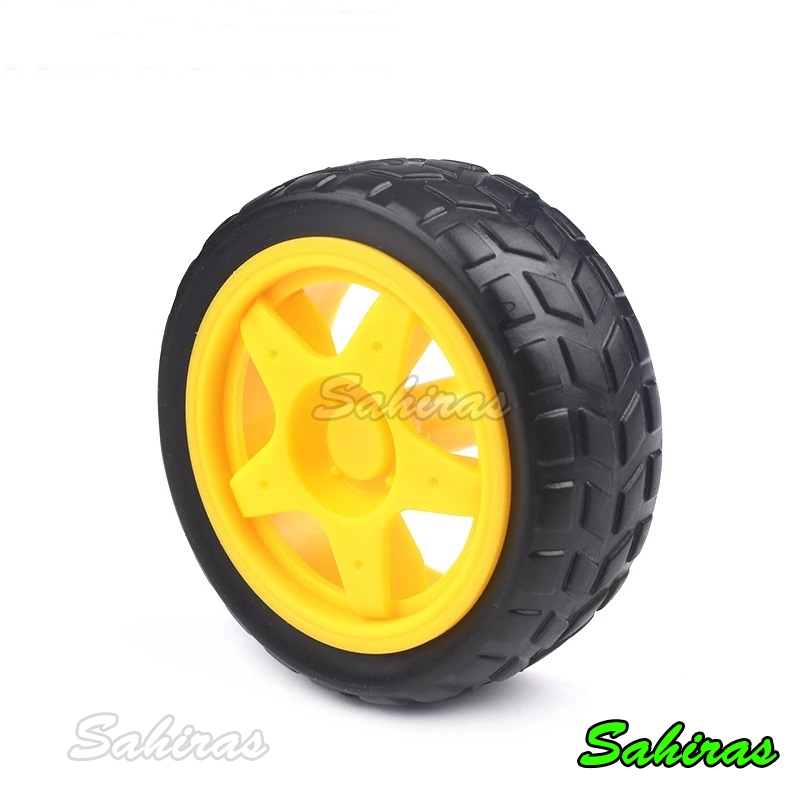 Jual Roda Robot 6.5cm Ban Karet + Velg Plastik Kuning – Cocok Motor DC ...