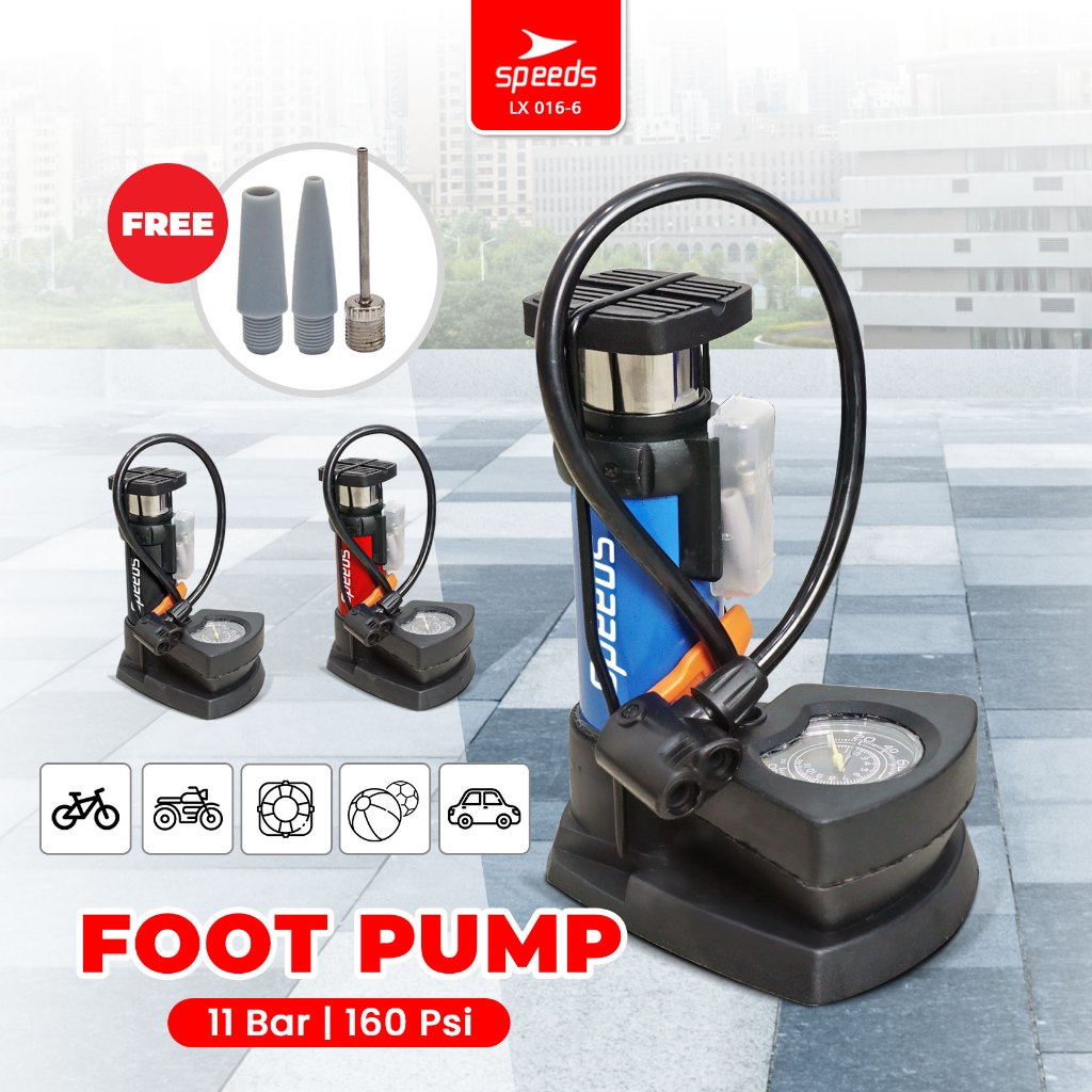 Jual SPEEDS Mini Foot Pump Portable High Pressure-Pompa Angin Kaki ...