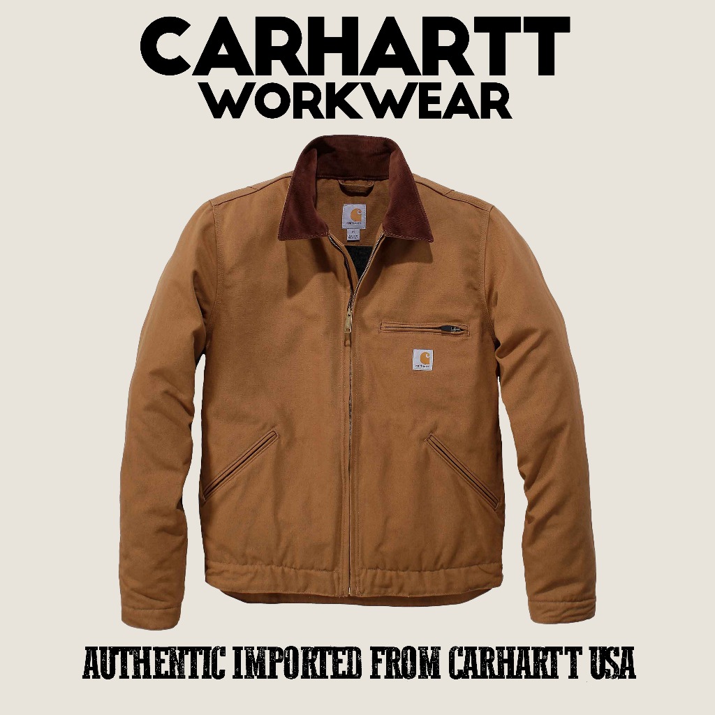 Jual C*rhartt 103828 Detroit Jacket Warm Blanket Lined Coat Brown ...