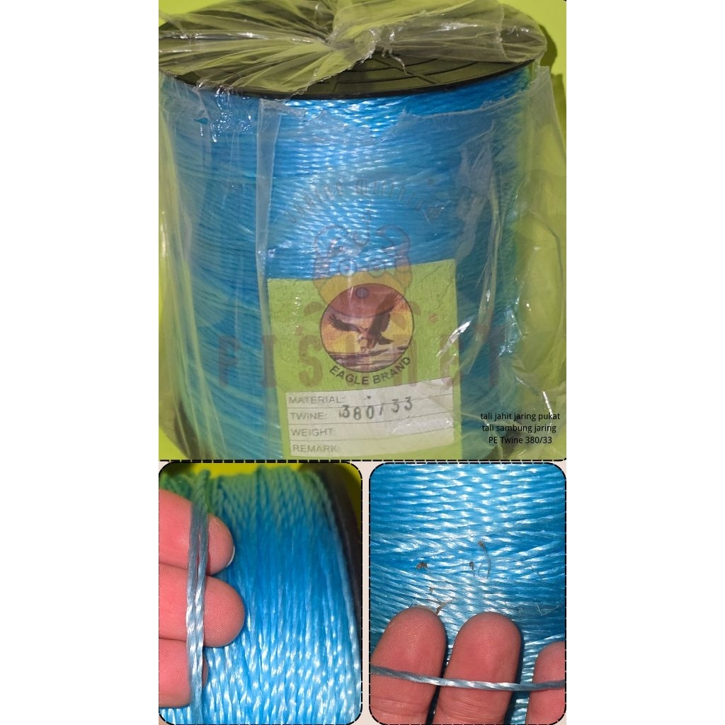 Jual Tali Twine 380/33 /Tali Pe/Tali kurau/Tali Sambung Jaring Ikan (ukuran Twine 380/33) 1KG ...