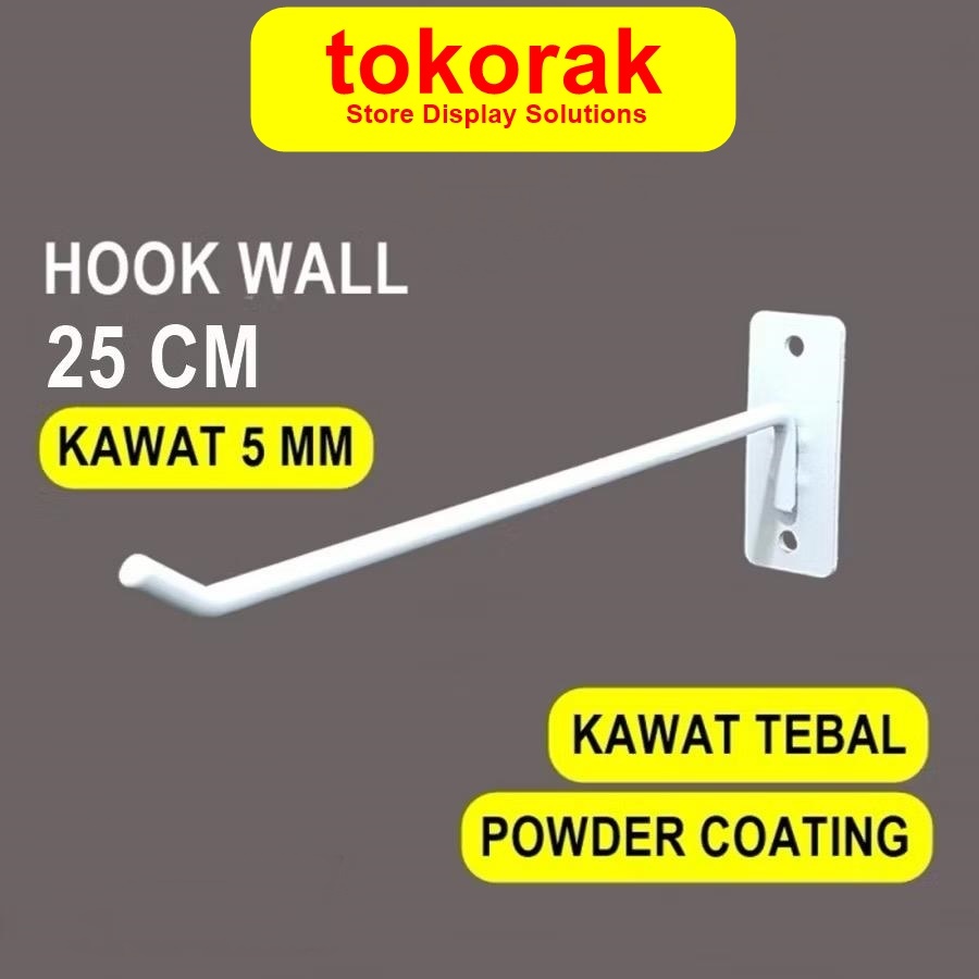 Jual HOOK WALL 25 CM KAWAT CANTOLAN TEMBOK SINGLE DISPLAY DINDING 25CM ...