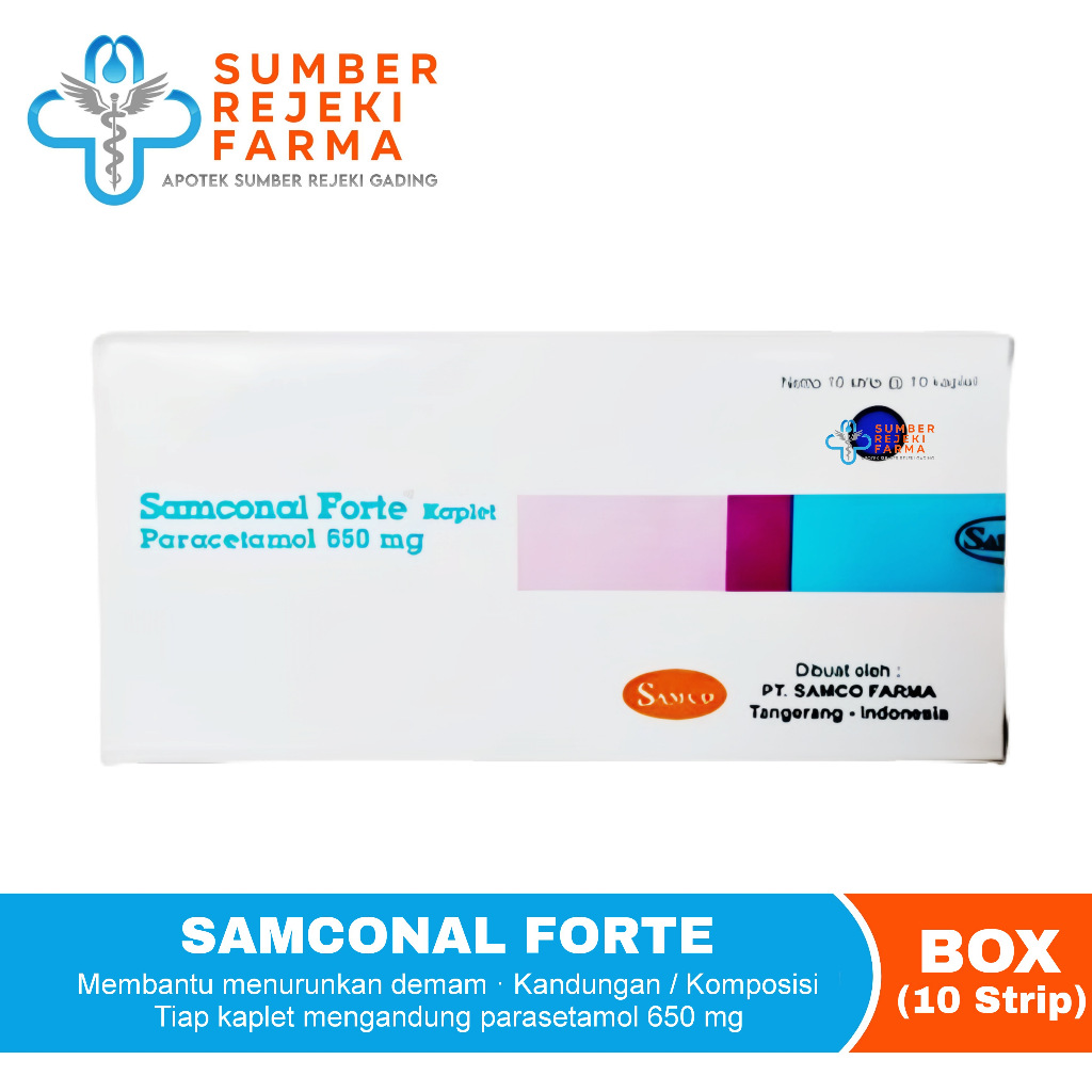 Jual Samconal Forte Paracetamol 650 mg(BOX)100 Tablet | Shopee Indonesia