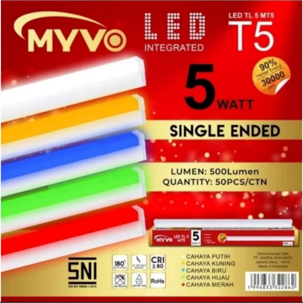 Jual Lampu led TL 5 myvo single ended 5 watt 30 cm | Shopee Indonesia