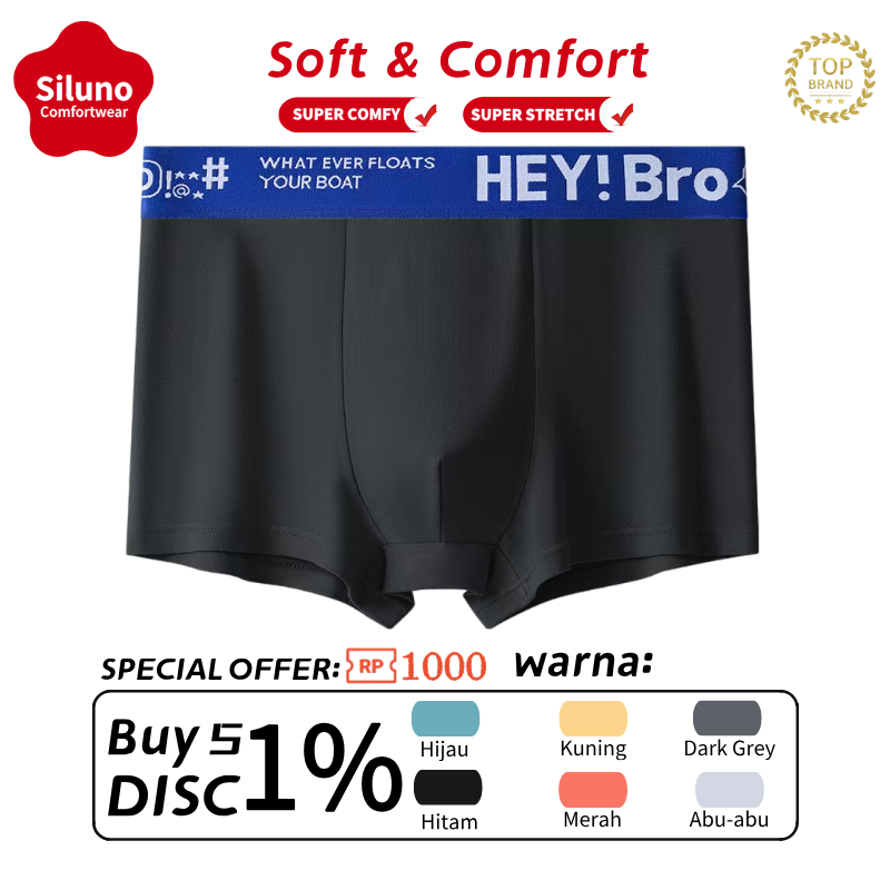 Jual Siluno Boxer HEY BRO Celana Dalam CD Pria Dewasa Fashion Men High ...
