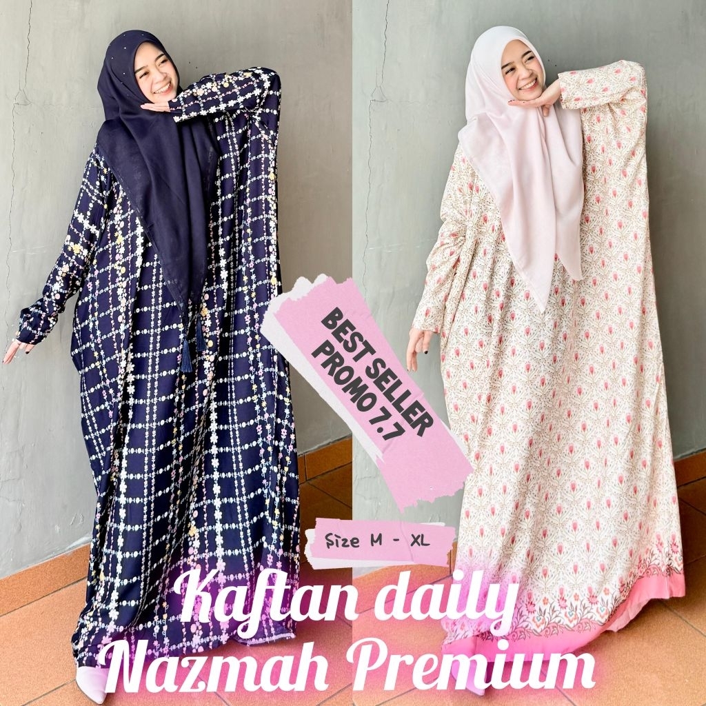 Jual Kaftan Nazmah Premium | Abaya Kaftan Daily Terbaru | loose fit size M - XL | bahan super ...