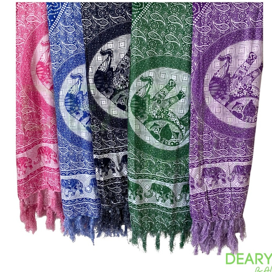 Jual Kain Pantai Bali Motif Gajah Besar Thailand Etnik Ukuran Standart ...