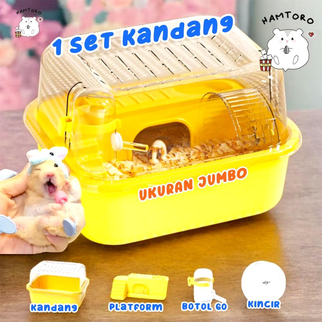 Jual Kandang Hamster Satu Set Super Besar/ Kotak Rumah Hamster Travelling Box/ Cage Cargo/ Rumah ...