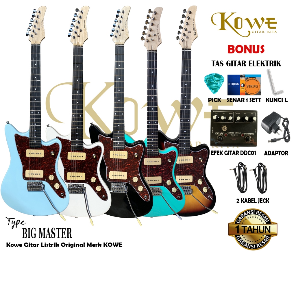 Jual Gitar Elektrik Original merk KOWE gitar Model BIG MASTER | Shopee ...