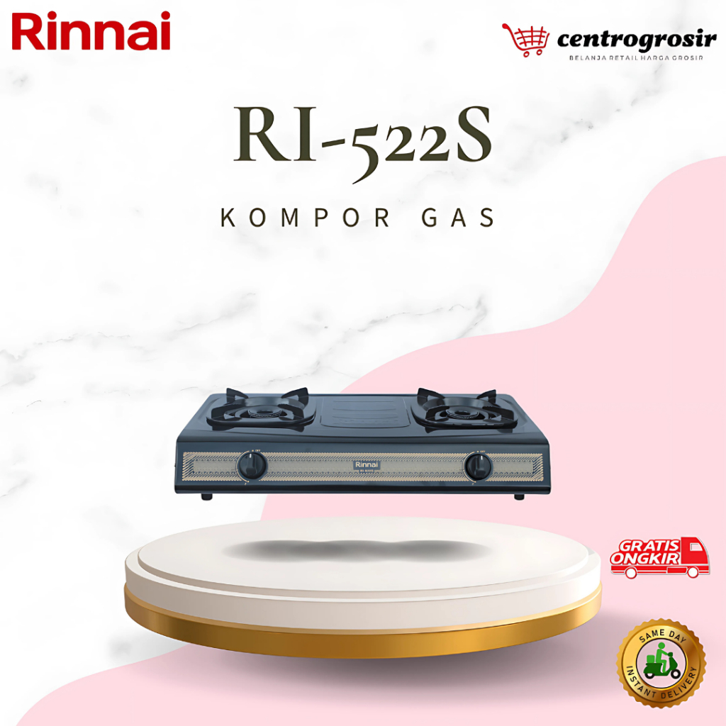 Jual Rinnai RI522S Kompor Gas Ceflon 2 Tungku Sun Burner RI-522S ...