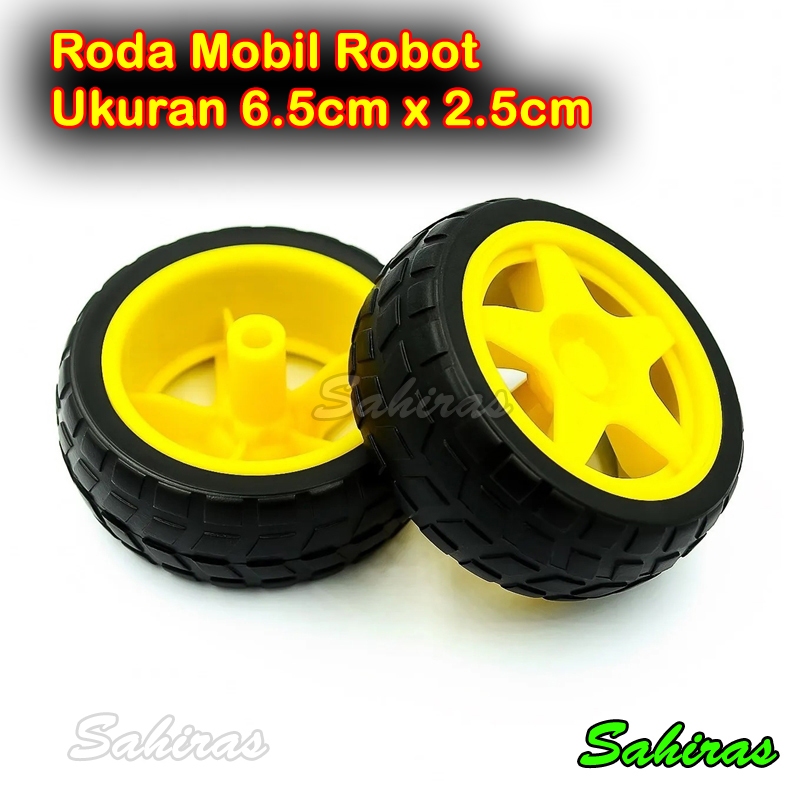 Jual Roda Robot 6.5cm Ban Karet + Velg Plastik Kuning – Cocok Motor DC ...