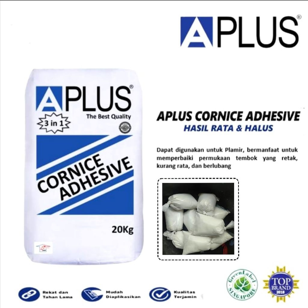 Jual Aplus gypsum acian kompon / cornice adhesive tembok / semen putih ...