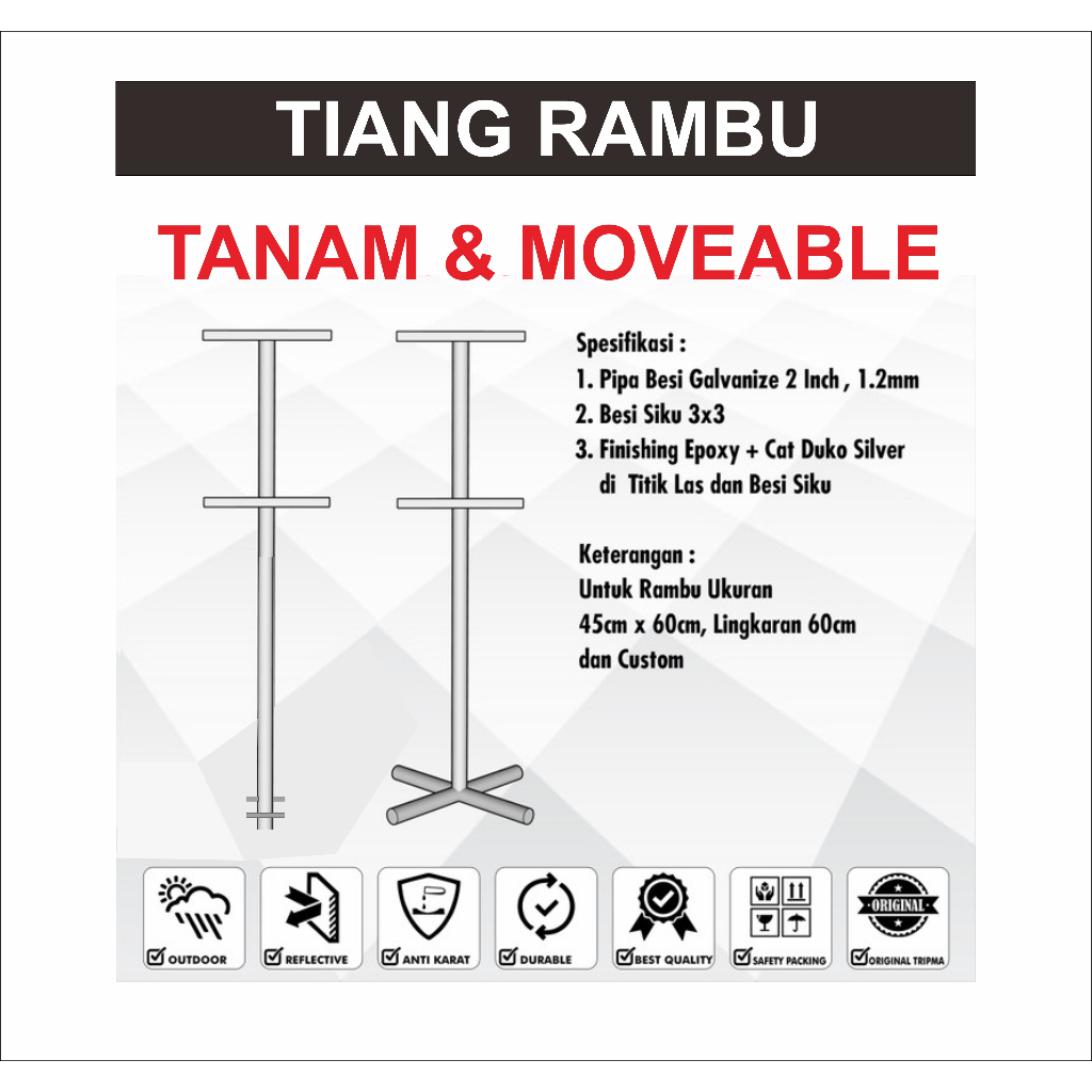 Jual Tiang Pipa Rambu Tanam & Moveable - Pipa Galvanish 2 inch | Shopee ...