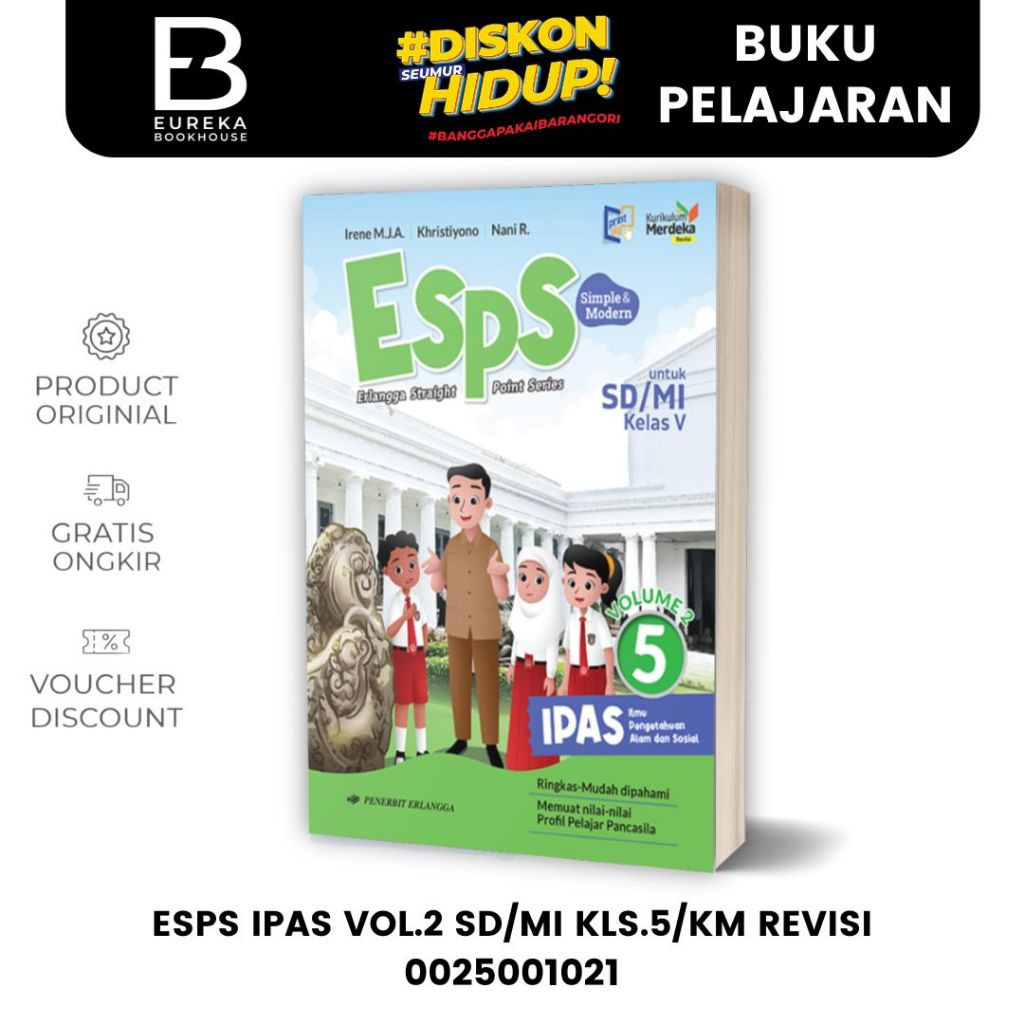Jual BUKU ERLANGGA - ESPS IPAS VOL.2 SD/MI KELAS 5 - KURIKULUM MERDEKA REVISI | Shopee Indonesia