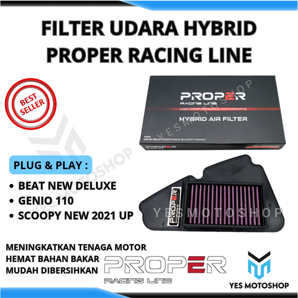 Jual AIR FILTER UDARA PROPER RACING LINE GENIO BEAT DELUXE SCOOPY NEW ...