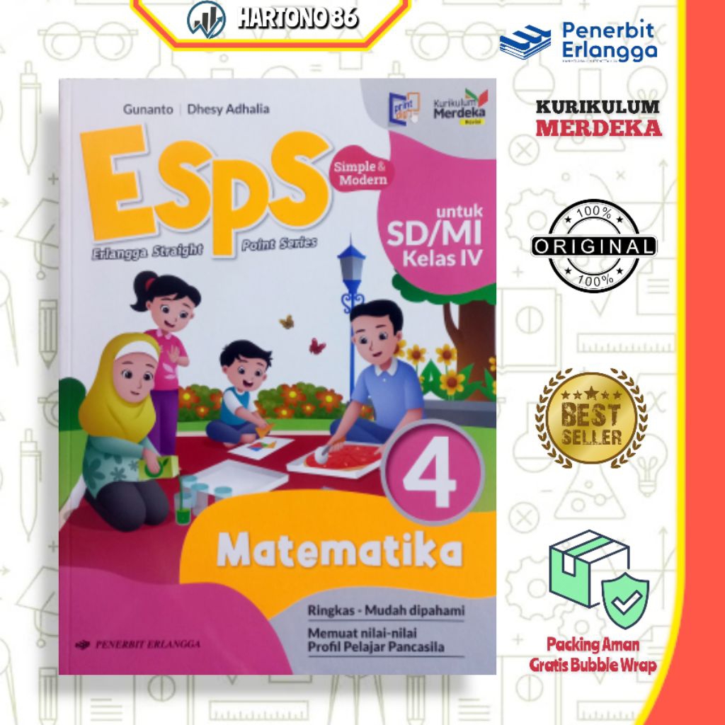 Jual Buku ESPS Matematika revisi Erlangga SD/MI kelas 4 kurikulum merdeka | Shopee Indonesia