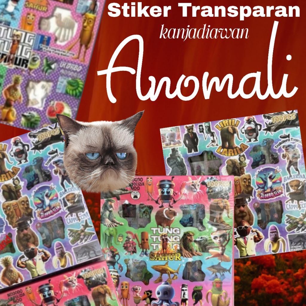 Jual STICKER ANOMALI 1 BOX 100pcs Stiker LABUBU LOTSO SANRI0 MOMO 1 BOX ...