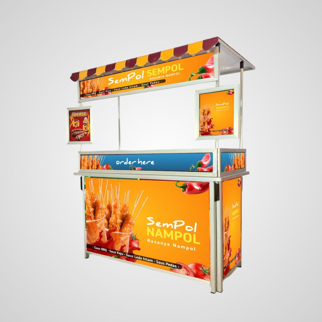 Jual Booth Portable + Atap + Menu + Full Skat | Gerobak Lipat / Meja ...