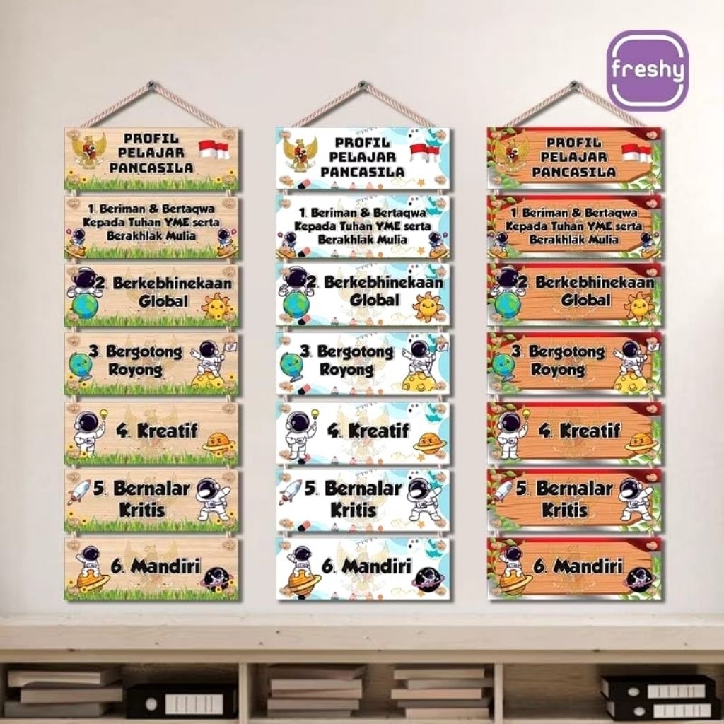 Jual Dekorasi Dinding Kelas Profil Pelajar Pancasila Gantung Tali 7 ...