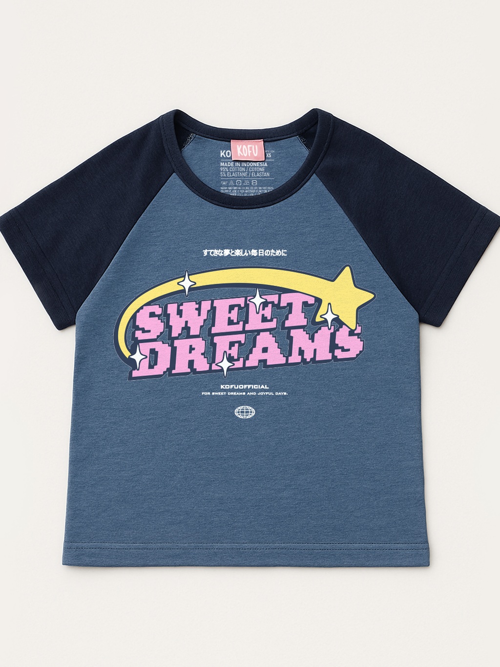 Jual KOFU KIDS Crop Top Anak - Two Tone Street Style Y2K Look Retro ...