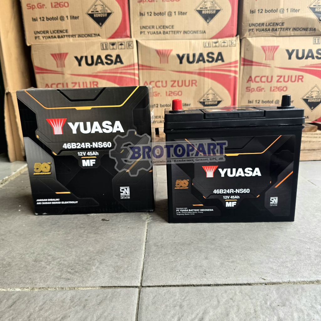 Jual Aki Accu Mobil YUASA NS60 46B24R MF 12V 45Ah Aki Kering Original Yuasa | Shopee Indonesia
