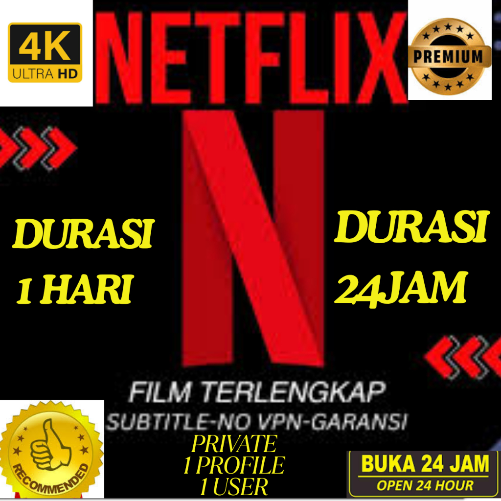 Jual NETFLIXX PREMIUM 1HARI 24 JAM FULL GARANSI 100% NO VPN | Shopee Indonesia