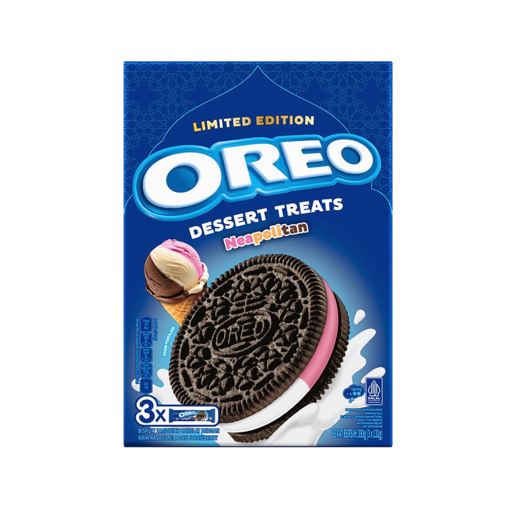 Jual Oreo neapolitan dessert treat biskuit krim vanilla&strawberry ...