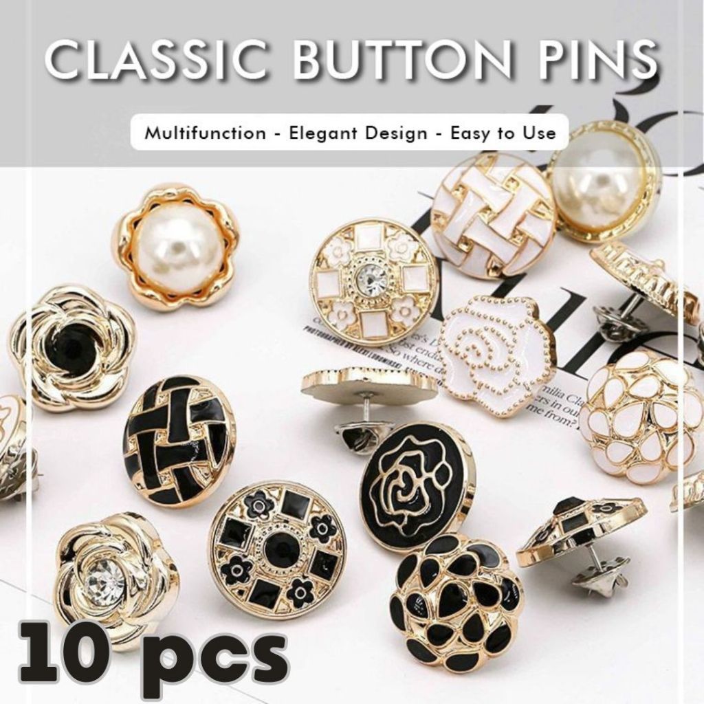 Jual Yoibeauty - [ISI 10 PCS] Button Pins Bross Pin Kancing Mini Bahan ...
