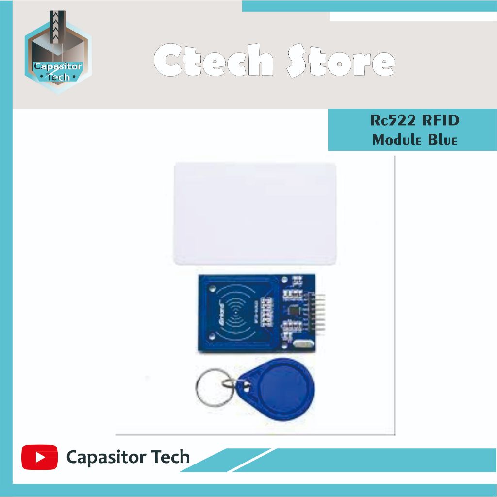 Jual Modul RFID RC522 RFID Module Blue + Keychain Tag + Kartu RFID | Shopee Indonesia