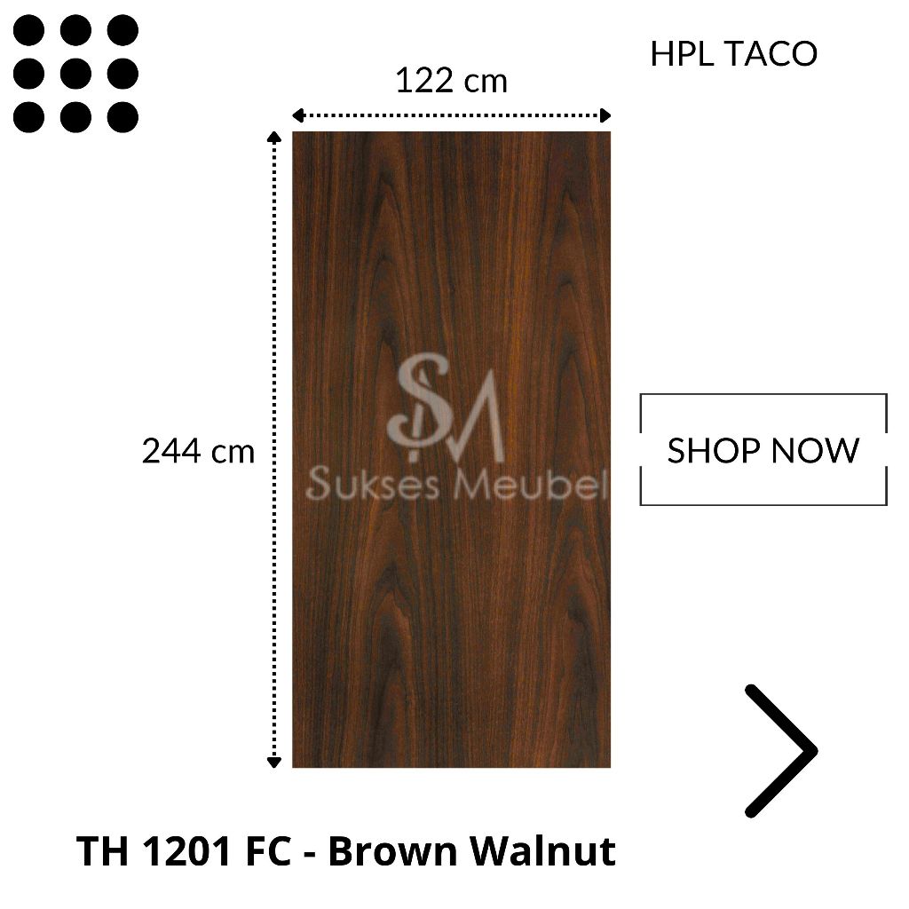 Jual TACO HPL Woodgrain Walnut TH 1201 FC - Brown Walnut | Per 1 Lembar ...