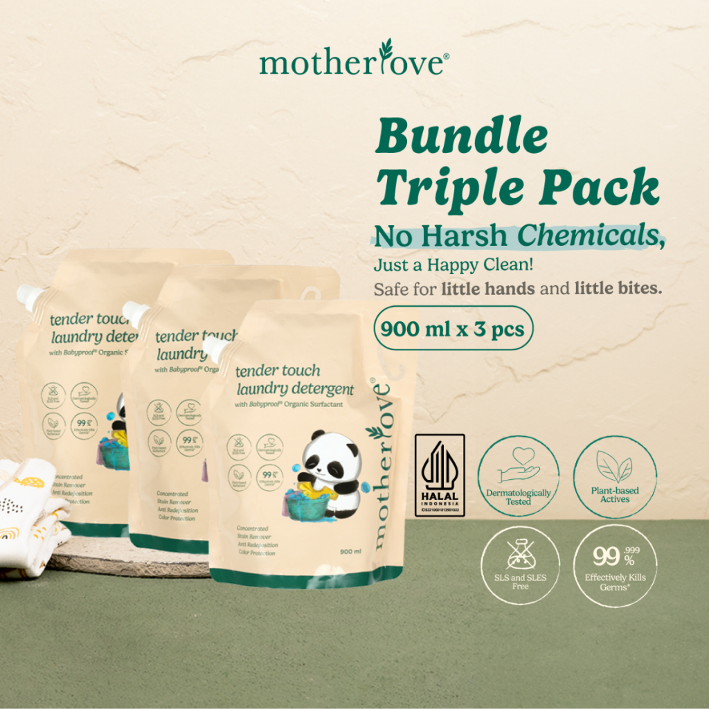 Jual TRIPLE PACK - Motherlove Tender Touch Laundry Detergent 900 ml ...