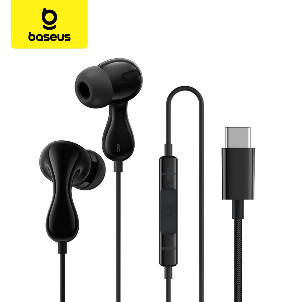 Jual Baseus Headset Handsfree Encok Type-c Wired Earphone CZ20 Mic ...