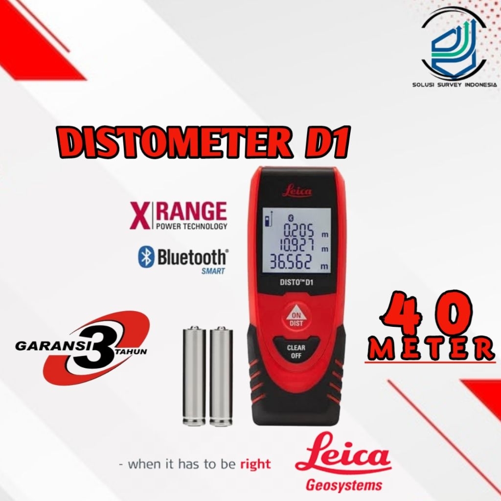 Jual Leica Disto D1/Leica Distometer D1/Meteran Laser Digital 40 M ...