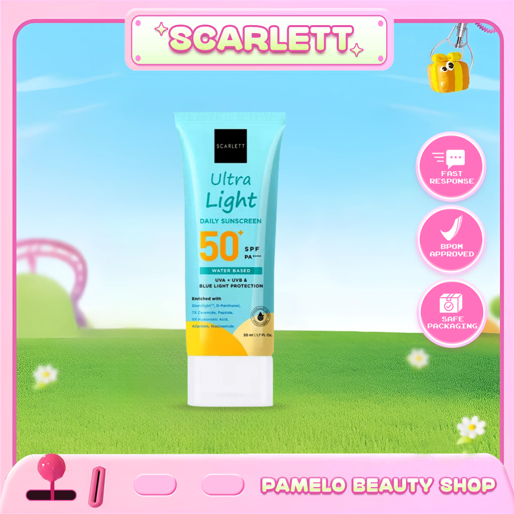 Jual ️ Pamelo ️ Scarlett Whitening Ultra Light Daily Sunscreen SPF 50 ...