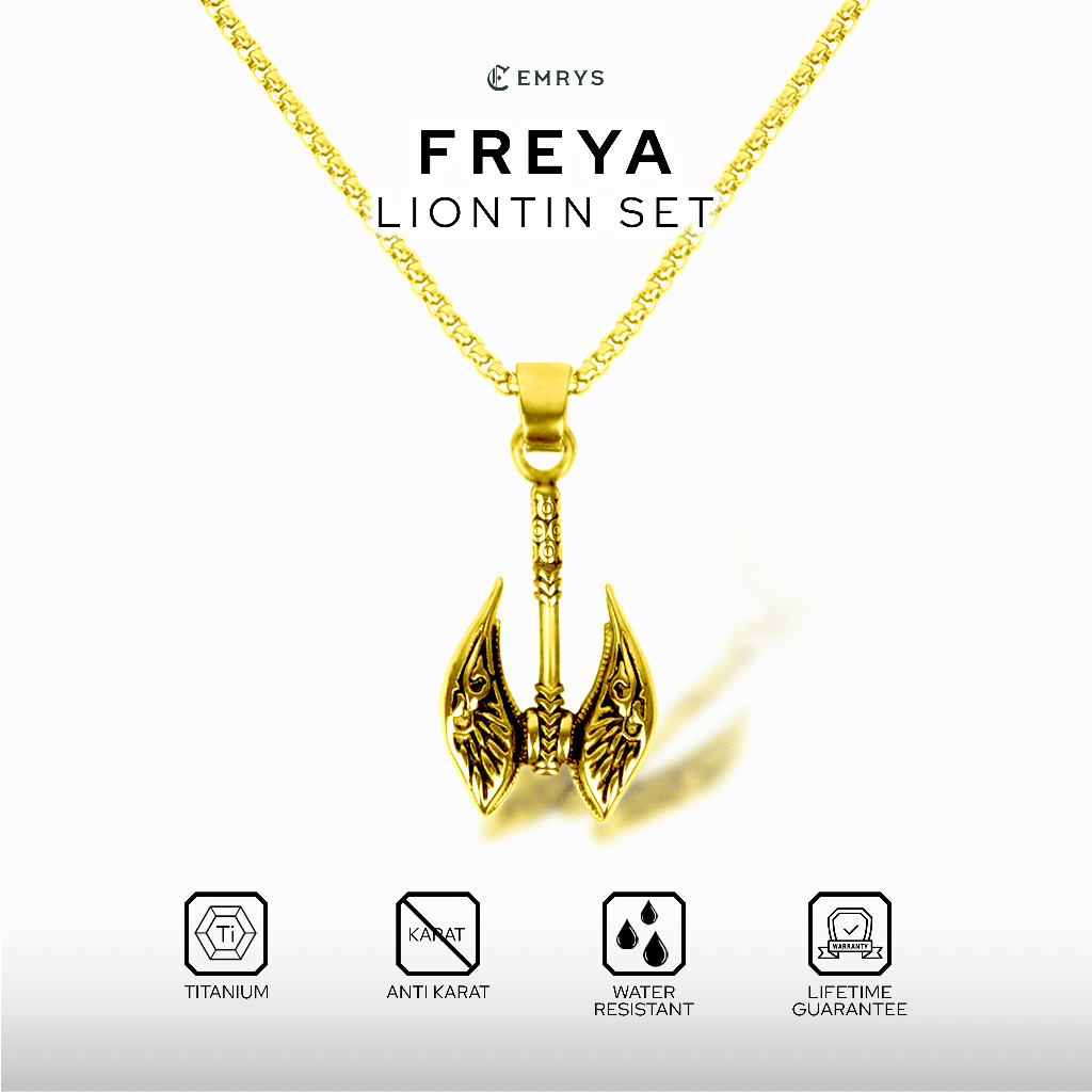Jual BUY 1 FREE 1 GIFT Emrys Liontin Set FREYA Real Titanium Anti Karat ...