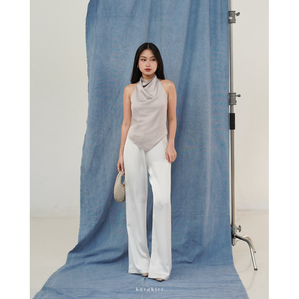 Jual karakiri - Jule Halter Satin Top | Shopee Indonesia