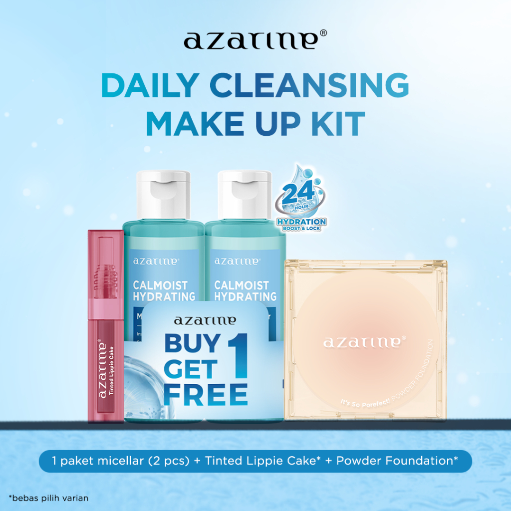 Jual Azarine Daily Cleansing Makeup Kit [3 PCS] Calmoist Micellar Water ...