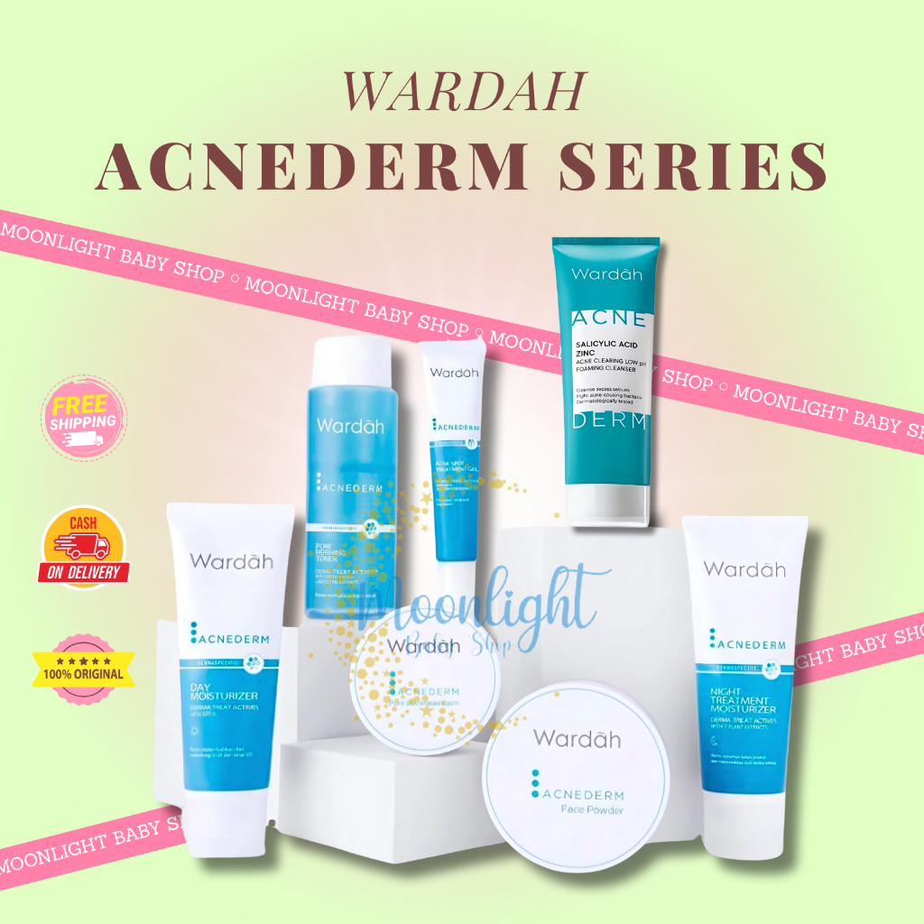 Jual Wardah Acnederm Series Cleanser Toner Day Night Cream Acne Pore ...