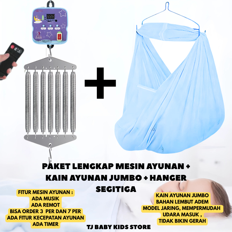 Jual SET LENGKAP AYUNAN BAYI OTOMATIS ADA REMOT DAN KAIN JARING JOEYI ...