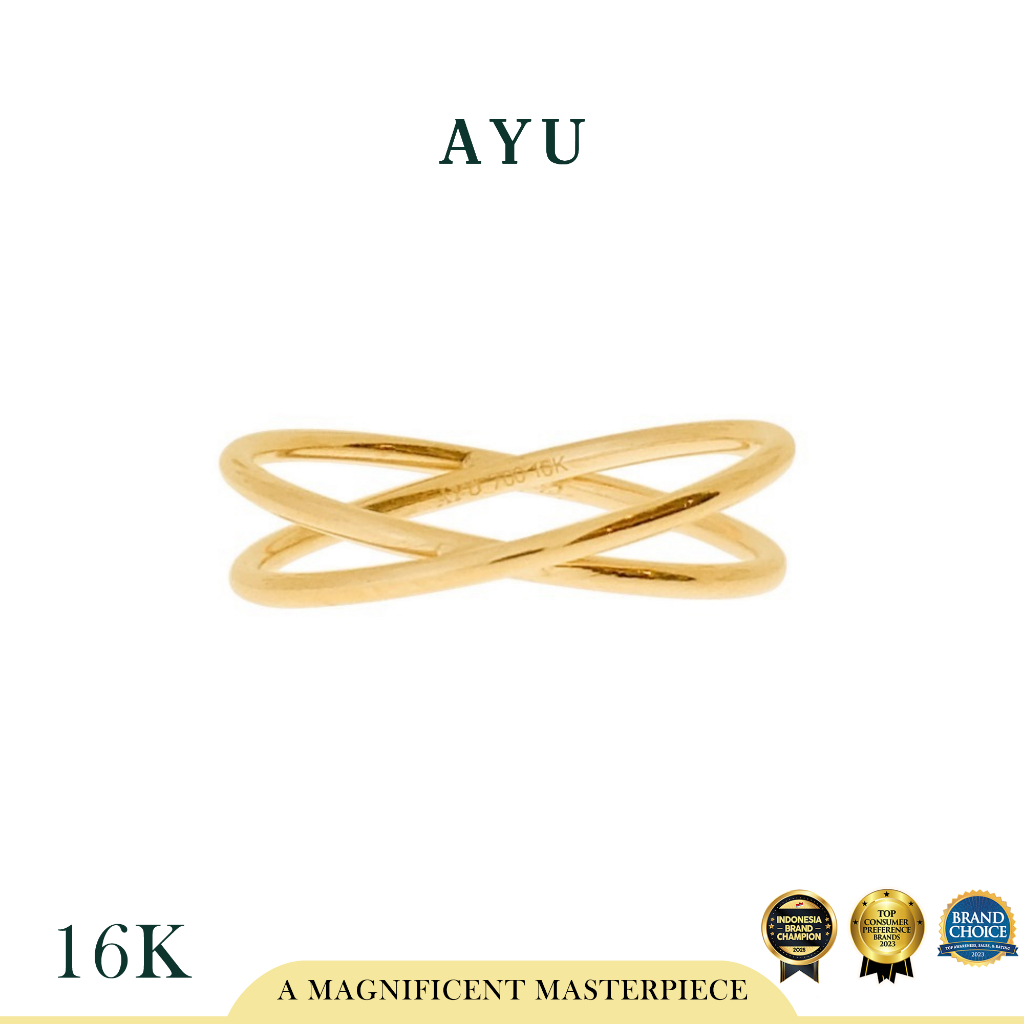 Jual AYU Cincin Emas - X Thin Ring 16k Yellow Gold | Shopee Indonesia