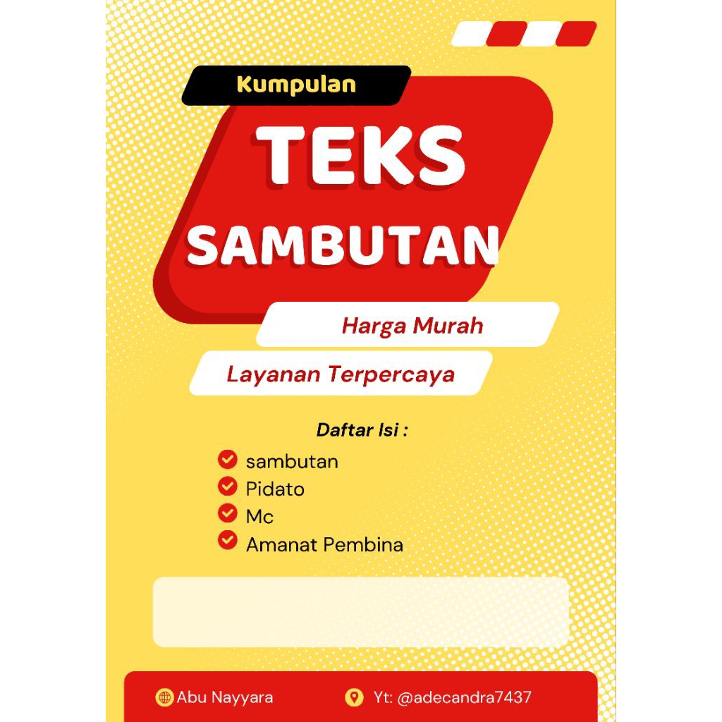 Jual Teks Sambutan | Shopee Indonesia