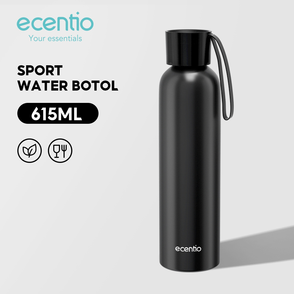 Jual ecentio Botol Minum Sports Water Bottle 615ml Tumbler bpa free Olahraga Vaccum Cup Aluminum ...
